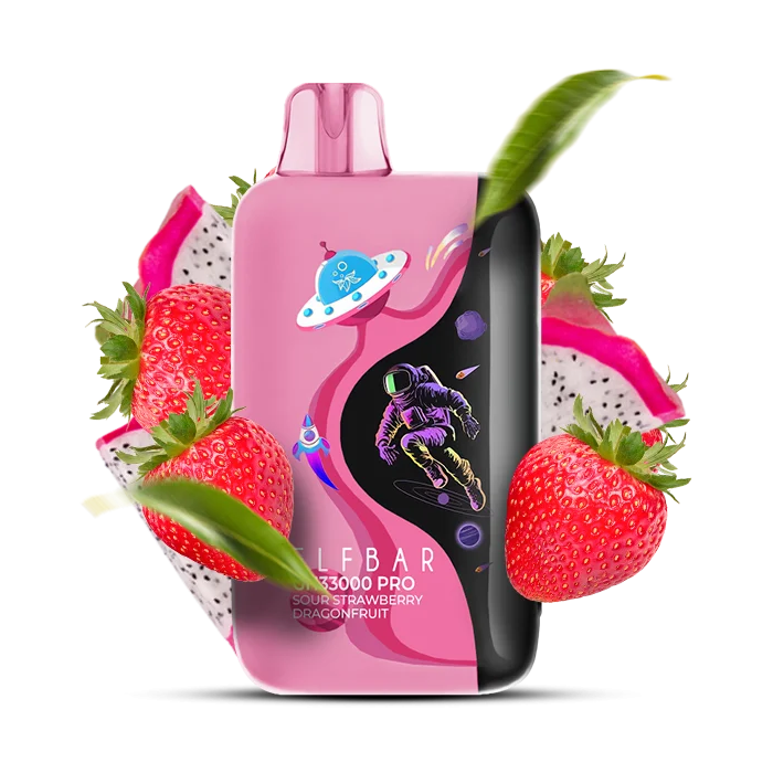 Одноразка ELF BAR GH 33000 PRO "Sour Strawberry Dragonfruit" зі смаком ...